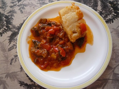 Bacallà amb samfaina | Recepta de cuina de Miquel À. Marina - RECEPTES.CAT